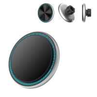 China Iphone 15 Pro Max Charger Magnetic Wireless Car Phone Holder With Metal Running Light And Logo Carving Option for sale