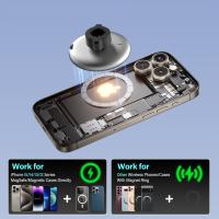 China Stylish And Durable Metal Magnetic Car Phone Holder Wireless Charger With Running Light For Iphone for sale