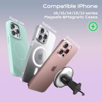 China Stylish And Durable Metal Magnetic Car Phone Holder Wireless Charger With Running Light For Iphone for sale