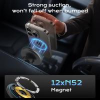 China Customizable Running Light and Logo Magnetic Wireless Charger Car Phone Holder for Automotive Protection FOD Function for sale