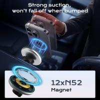 China Customizable Running Light and Logo Magnetic Wireless Charger Car Phone Holder for Automotive Protection FOD Function for sale