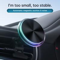 China Original And Unique Iphone Car Charger With Magnetic Wireless Charging And Crystal Ambient Light Design for sale