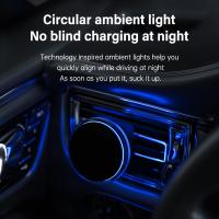 China Original And Unique Iphone Car Charger With Magnetic Wireless Charging And Crystal Ambient Light Design for sale