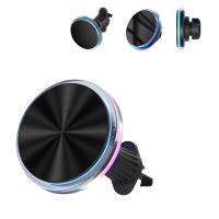China Iphone Wireless Charger Crystal Ambient Light Design Magnetic Stable Car Charging Fast One Hand Operation for sale