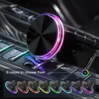 China Original Design Magnetic Car Phone Holder With Ambient Light And Customizable RGB Lights For A Unique Look for sale