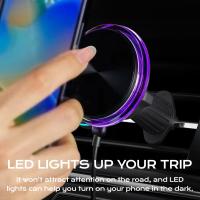China Stable And Versatile Iphone Car Charger With Magnetic Wireless Charging And RGB Light Customization for sale