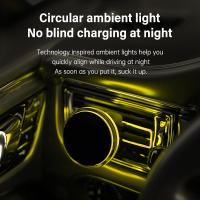 China Crystal Ambient Light Magnetic Car Wireless Charging Station With Step Design For Perfect Compatibility With 13pro Camera for sale
