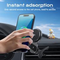 China 16 Magnets Strong Magnetic Suction Iphone Wireless Charger Ultra-Thin Fan Cooling Car Phone Holder for sale