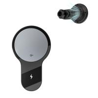China Ultra-Thin Fan Cooling 15w Wireless Charger Car Phone Holder With Qi2 Fast Charging LED Lighting And Strong Magnetic Suction for sale