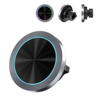 China Ultra Small Diameter Magnetic Wireless Car Phone Holder With One Hand Operation And Fast Charging RGB Light Effect for sale