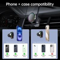 China Ultra Small Diameter Magnetic Wireless Car Phone Holder With One Hand Operation And Fast Charging RGB Light Effect for sale