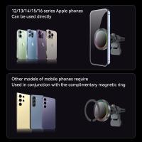 China Iphone Car Charger Ultra Small Diameter Magnetic Wireless Charger Car Mount Aluminium Alloy Texture RGB Light Effect for sale