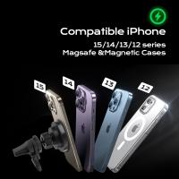 China Small And Thin Magnetic Car Mount Wireless Charger With Hidden Light Off Function For A Neat Look for sale
