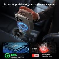 China Aluminium Alloy Base Case Wireless Charging Station For Car Phone Holder With Hidden Light Off Function for sale
