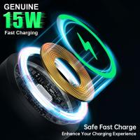China Aluminium Alloy Base Case Wireless Charging Station For Car Phone Holder With Hidden Light Off Function for sale