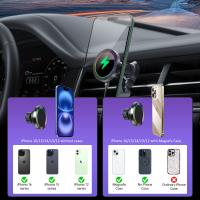 China Adjustable RGB Light Effect 15w Wireless Charger For Car Phone Holder With Aluminium Alloy Texture for sale