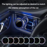 China Adjustable RGB Light Effect Wireless Charging Station For Car Phone Holder With One Hand Operation for sale