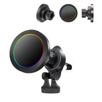 China Ultra Small Diameter Magnetic Wireless Car Charger With Aluminium Alloy Texture And One Hand Operation For Automotive for sale