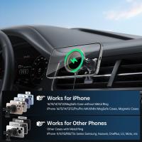 China Ultra Small Diameter Magnetic Wireless Car Charger With Aluminium Alloy Texture And One Hand Operation For Automotive for sale