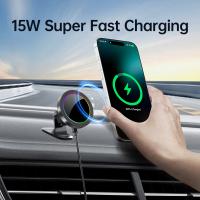 China Ultra Small Diameter Magnetic Wireless Car Charger With Aluminium Alloy Texture And One Hand Operation For Automotive for sale