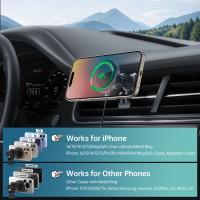 China Aluminium Alloy Texture Car Phone Holder For Iphone 15 Pro Max Charger With RGB Light Effect And Adjustable Minimum for sale