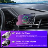 China Aluminium Alloy Texture RGB Light Effect Adjustable Minimum Car Phone Holder Fast Charging Iphone Wireless Charger Wireless for sale
