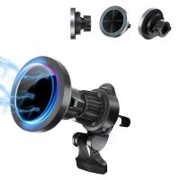 China Wireless Car Phone Holder With Fast Charging And RGB Light Effect For Iphone Charger Stand With Aluminium Alloy Texture for sale