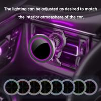 China Wireless Car Phone Holder With Fast Charging And RGB Light Effect For Iphone Charger Stand With Aluminium Alloy Texture for sale