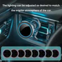 China Fast Charging Wireless Car Phone Holder With Aluminium Alloy Texture And Adjustable RGB Light Effect For One Hand Operation for sale