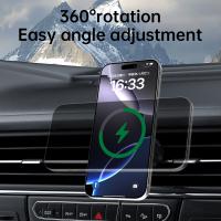 China Adjustable RGB Light Effect Iphone Car Charger With Fast Charging And One Hand Operation For Small Diameter Magnetic Design for sale