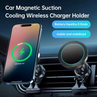China Aluminium Alloy Texture RGB Light Effect Wireless Car Phone Holder With Fast Charging And Adjustable Lights For Automotive for sale