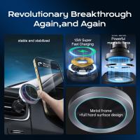 China Aluminium Alloy Texture RGB Light Effect Wireless Car Phone Holder With Fast Charging And Adjustable Lights For Automotive for sale