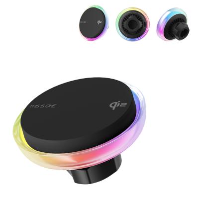 China QI2 Touch To Switch Light Color Wireless Charging Station Customizable Unique Frosted Lens Charging for sale