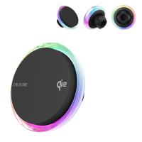 China 15W Fast Charging Car Wireless Charger With Cooling Fan And Starry Sky Light Step Design And Large Phone Compatibility for sale