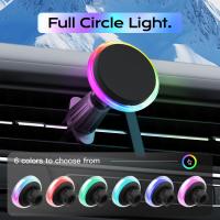 China 15W Fast Charging Car Wireless Charger With Cooling Fan And Starry Sky Light Step Design And Large Phone Compatibility for sale