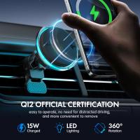 China 15W Fast Charging Car Wireless Charger With Cooling Fan And Starry Sky Light Step Design And Large Phone Compatibility for sale