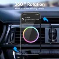 China Super Strong Magnetic Suction Iphone Car Charger With Multiple Lighting Modes And Transparent Design for sale