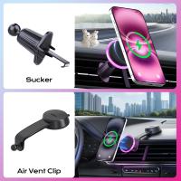 China QI2 Certified Magnetic Car Mount Wireless Charger With Cooling Fan And Starry Sky Light For Automotive for sale
