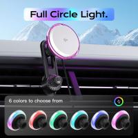 China QI2 Certified Magnetic Car Mount Wireless Charger With Cooling Fan And Starry Sky Light For Automotive for sale