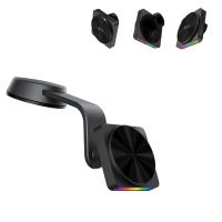 China Wireless Car Phone Holder with 9-Color Ambient Light and Qi Charging for sale