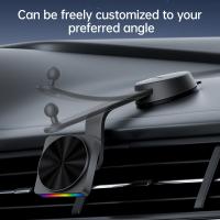 China Wireless Car Phone Holder with 9-Color Ambient Light and Qi Charging for sale
