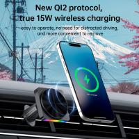 China Wireless iPhone Car Charger with 9-Color Ambient Light Projection for sale