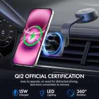 China QI2 Car Magnetic Wireless Charger with 9 Light Colors and Sound Pickup for sale