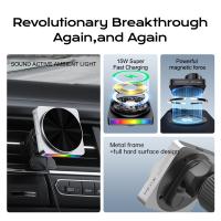 China QI2 All-Metal Car Phone Holder with Fast Charging and Ambient Light for sale