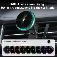 China Starry Sky Light Magnetic Car Wireless Charging Holder With Silent Cooling Fan QI2 Fast Charging And Fast Heat Dissipation for sale