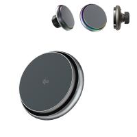 China Adjustable Lighting Modes And High-End Look In Iphone Wireless Charger With CD Pattern Lenses And Metal Frame for sale