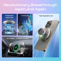 China Starry Sky Lighting Effect And Fast Heat Dissipation In 15w Wireless Charger With Cooling Fan for sale