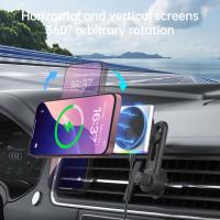 China Iphone Car Charger Super Strong Magnetic Suction 360-Degree Rotation Wireless 9-Color RGB Light Fast Charging for sale