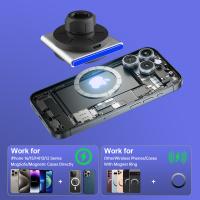 China 360-Degree Rotation Magsafe Car Mount Ultra-Thin Design Metal Material 9-Color RGB Light Effect Fast Charging for sale