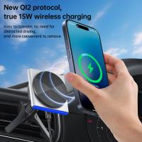 China 360-Degree Rotation Magsafe Car Mount Ultra-Thin Design Metal Material 9-Color RGB Light Effect Fast Charging for sale